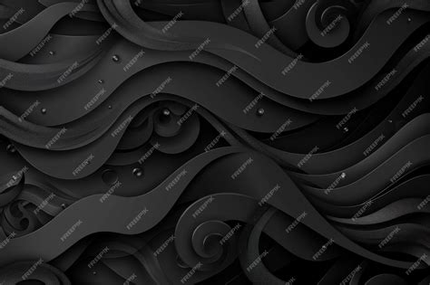 Modern Black Geometric Abstract With 3d Shapes And Digital Design Premium Ai Generated Image