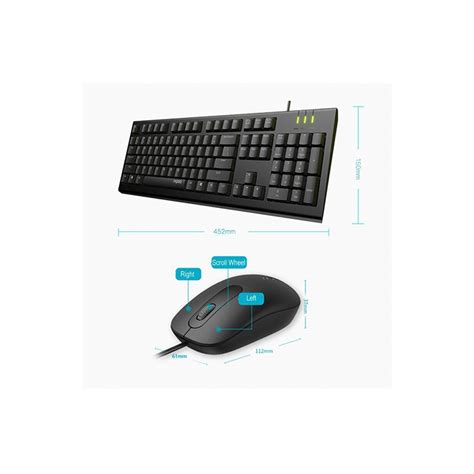 Rapoo X120Pro Wired Keyboard And Mouse Combo Black
