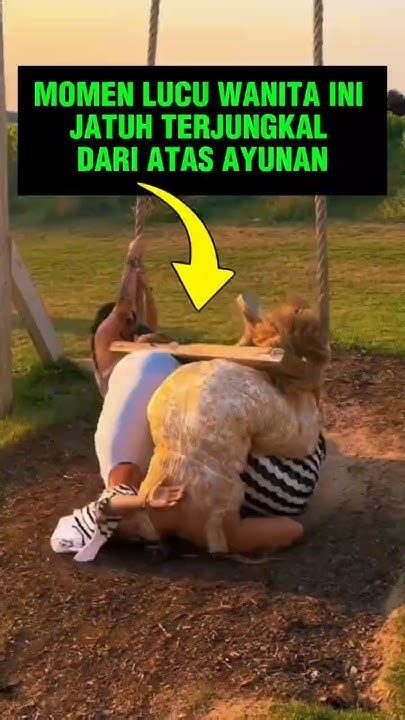 Momen lucu Ketika Wanita ini main ayunan - YouTube