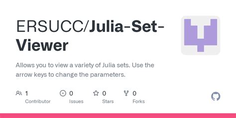 Github Ersuccjulia Set Viewer Allows You To View A Variety Of Julia Sets Use The Arrow Keys