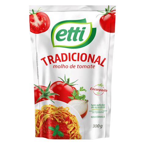 Molho De Tomate Tradicional Etti Sachê 300g