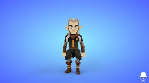 voxel elfs characters pack 3d fantasy models