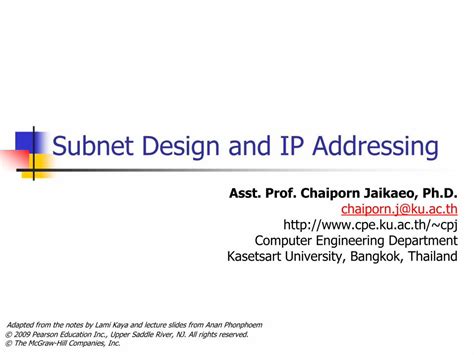 Pdf Subnet Design And Ip Addressing Kasetsart Universitycpj219321