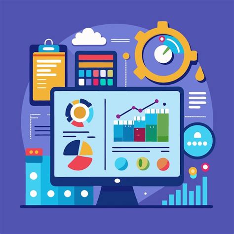 UI UX Info Graphic Data Graphic And Chart Admin Dashboard Vector