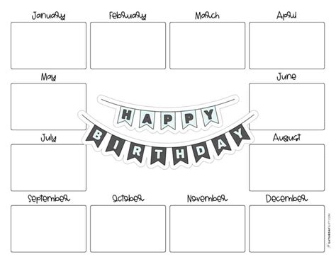 Printable Birthday Chart Template