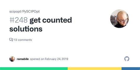 Get Counted Solutions Issue Scipopt PySCIPOpt GitHub