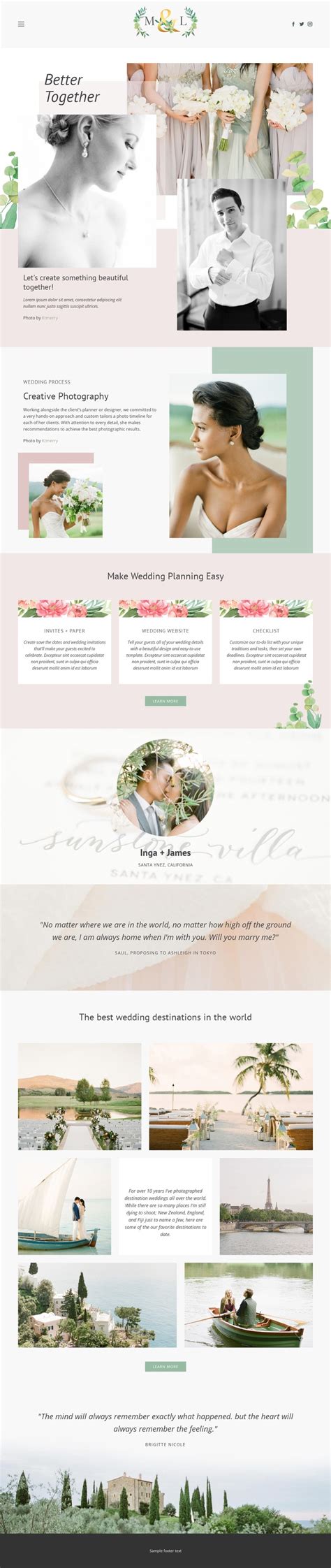 Wedding Photography Css Template By Nicepage