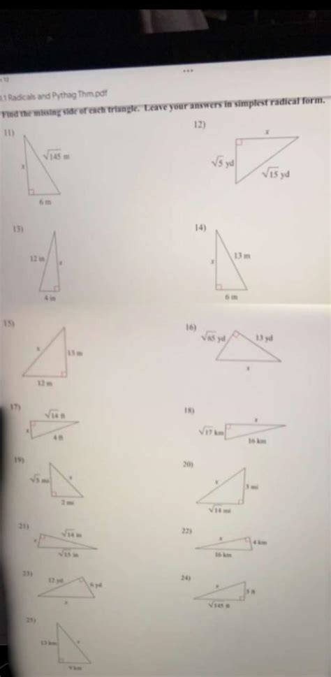 [solved] 1 Radcats And Pythag Thmpot Fisd The Miesing Si