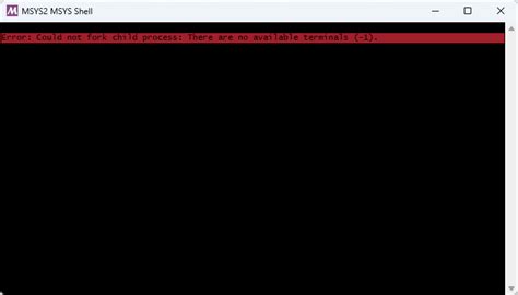 Console Msys Terminal Error In Opening New Terminal Stack Overflow