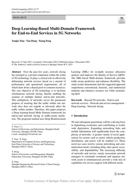 Deep Learning Based Multi Domain Framework For End To End Services In