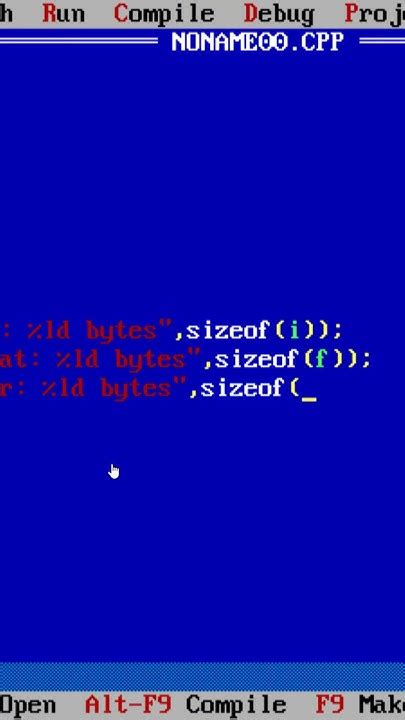 Find Size Of Data Types Using Sizeof Operator Shorts Short