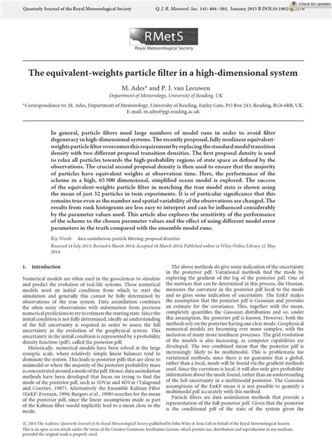 Quart J Royal Meteoro Soc 2014 Ades The Equivalent Weights