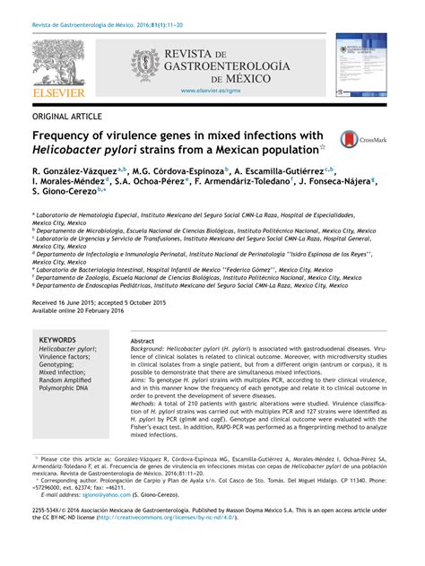 Pdf Frequency Of Virulence Genes In Mixed Infections With