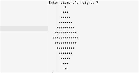 Diamond Pattern In Python Using For Loop