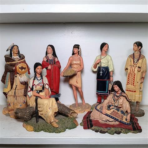 Lot 8 Hamilton Collection Native American Women Figurines Set Of 7