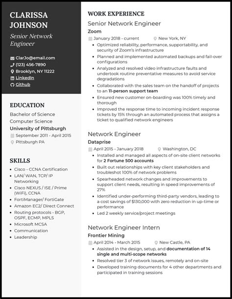 5 senior network engineer resume examples for 2025