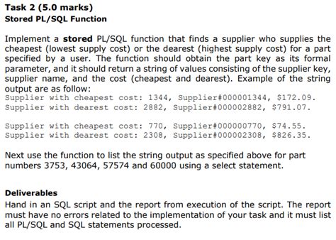 solved task 2 5 0 ﻿marks ﻿stored pl sql function implement