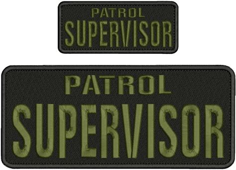Special Patches Hook On Back Patches For Uniform For Patrol Supervisor Embroidery Patches 4x10