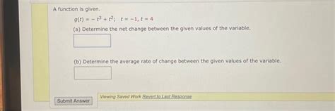 Solved A function is given g t t³ t² t 1 t 4 Chegg com