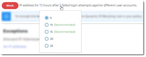 Dynamic Ip Blocking Settings