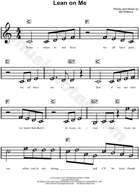 Lean On Me Sheet Music