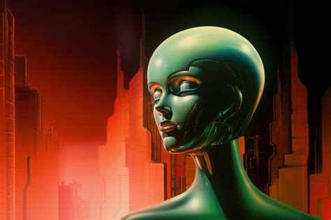 Robot Chromium Representation Architecture Futuristic Premium Ai Generated Image