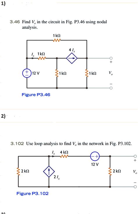 346 Find Vo In The Circuit In Fig P346 Using Nodal Analysis Figure P346