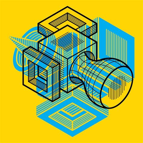 Premium Vector Engineering Three Dimensional Construction Abstract Vector Trigonometric Shape