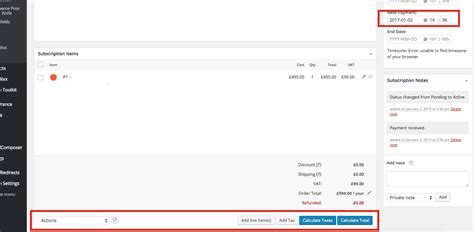 Php Woocommerce Subscription Items Buttons And Next Payment Field Not Working Stack Overflow