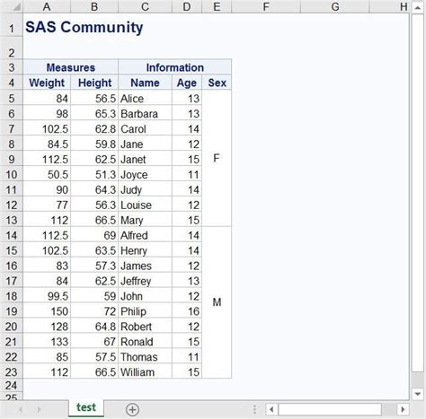 Solved How To Merge Vertically Cells In Proc Report Xls Sas