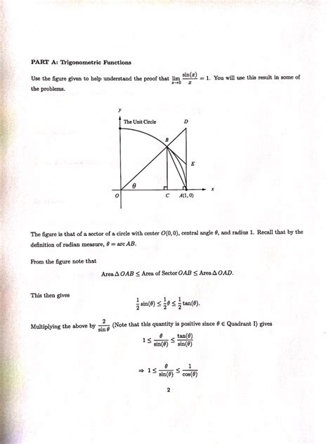 Solved PART A Trigonometric Functions Sin Use The Figure Chegg Com