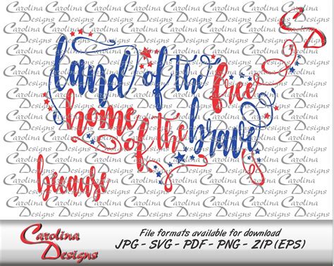 Land Of The Free Home Of The Brave Etsy