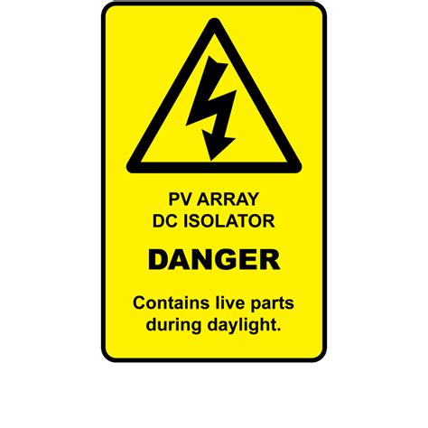 Buy PV Array DC Isolator Labels Solar PV Warning Labels