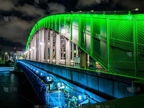 日本桥的夜景素材 花瓣网
