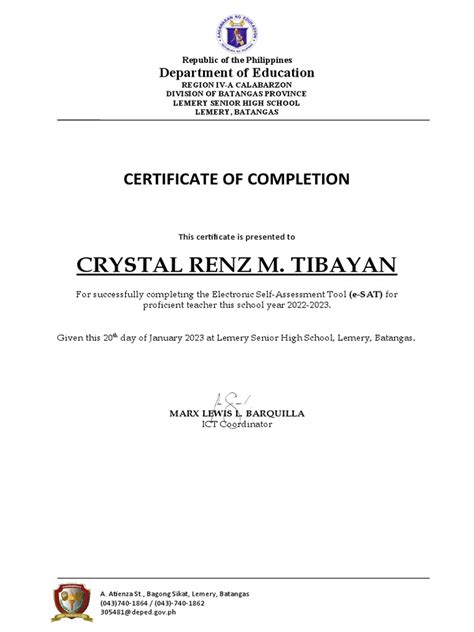 Esat Certification Pdf