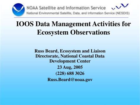 ppt ioos data management activities for ecosystem observations