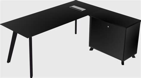 Slick Black L Shaped Reception Desk Officestock