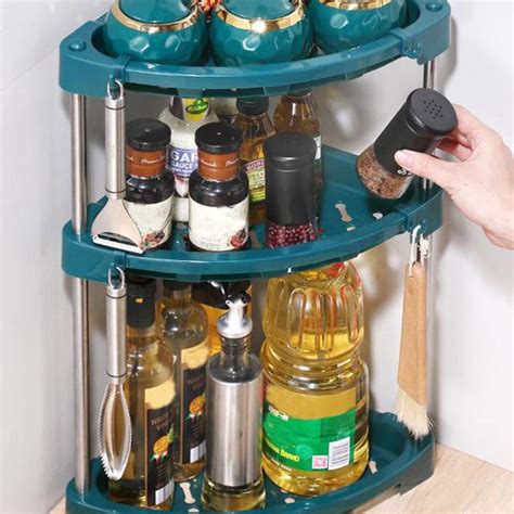 Купити 1 комплект кухонної полиці для зберігання з нержавіючої сталі Кухонний кутовий органайзер