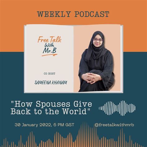 Sameena Khanam On Linkedin Spouses Freetalkwithmrb Positiveenergyalways Podcasts Livehappy…
