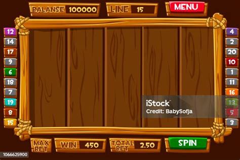 만화 나무 자산 인터페이스와 버튼 Ui 게임 Slotsм에 대 한 설정 여가활동 게임에 대한 스톡 벡터 아트 및 기타 이미지 여가활동 게임 프레임 목재 재료 Istock