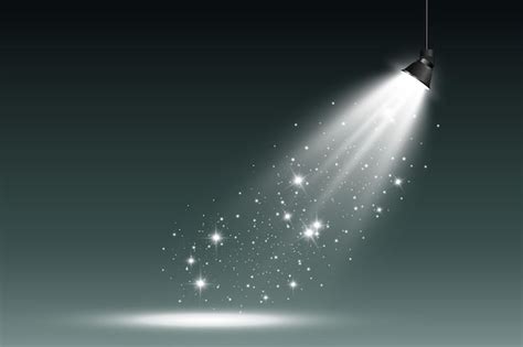 스포트 라이트와 함께 빈 무대 투명한 배경에 조명 장치 프리미엄 벡터