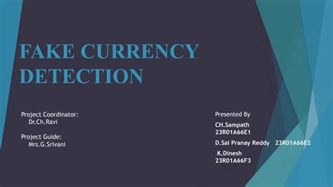 Fake Currency Detection[1] Pptx