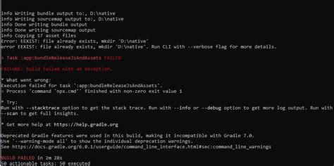 Android Unable To Generate Apk File React Native Error Eexist File