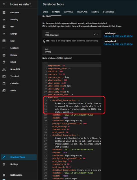 nws device state attribute code for tts script configuration home