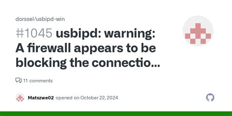 Usbipd Warning A Firewall Appears To Be Blocking The Connection Ensure TCP Port Is