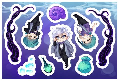 Twst Sticker Sheets Etsy Canada Disney Villains Art Anime Sticker