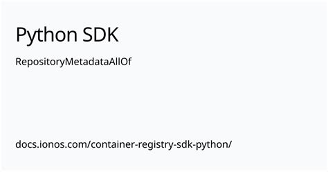 Repositorymetadataallof Python Sdk