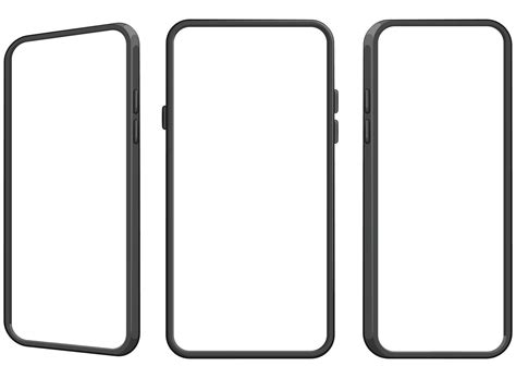 Template Smartphone Front View Mockup Set 50096279 Vector Art At Vecteezy