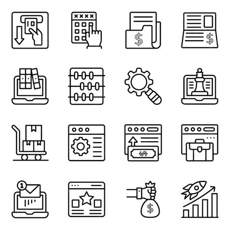 Premium Vector Online Business And Analytics Line Icons