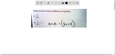 solved express in terms of sums and differences of logarithms log vc8d